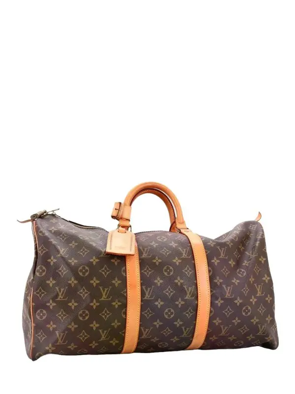LOUIS VUITTON Monogram Canvas Keepall 50 Travel Bag - Brown