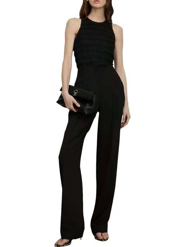 Veronica Beard Jordyn Ruffled Tank Top - Black