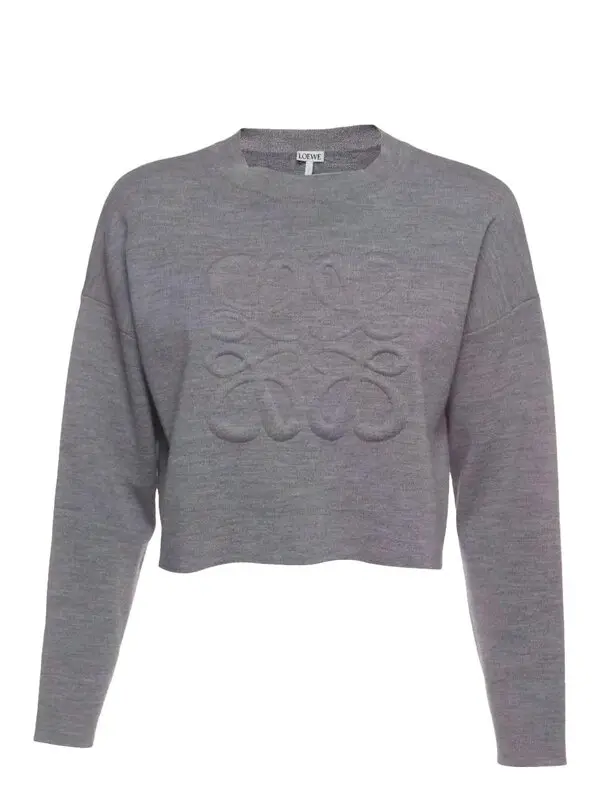 Loewe Anagram Cropped Sweater - Grey