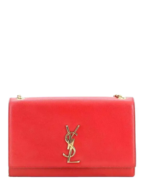 Saint Laurent Classic Monogram Grainy Leather Medium Crossbody Bag - Red
