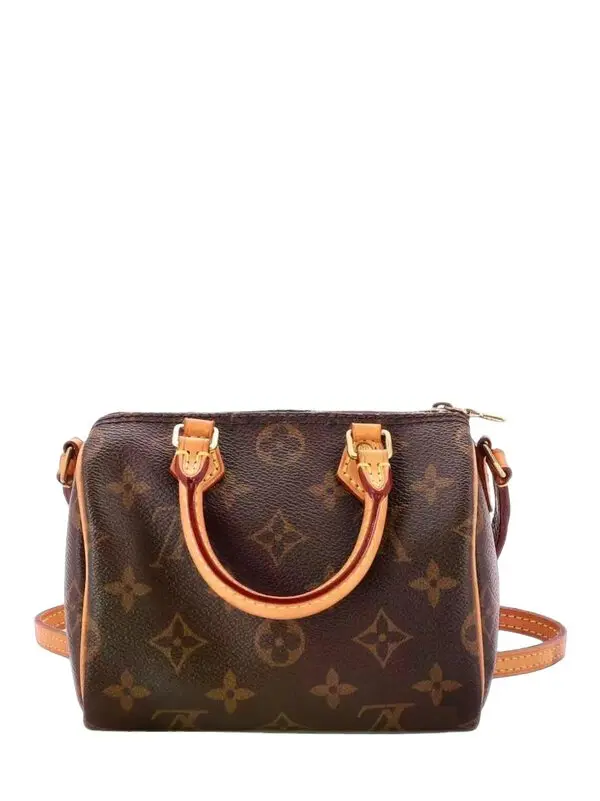 LOUIS VUITTON Speedy Bandouliere Bag Monogram Canvas Nano Crossbody Bag - Brown