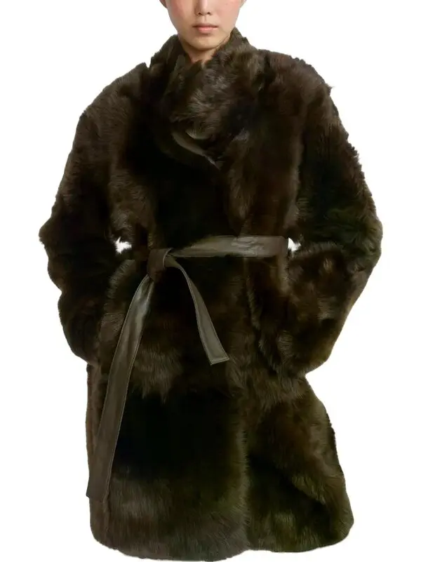 YVES SALOMON Toscana Shearling Coat - Brown