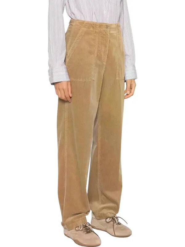 Aspesi Corduroy Straight-leg Trousers - Neutrals