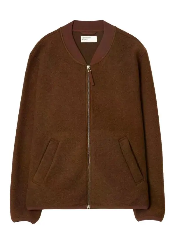 Universal Works Wool-blend Zip-up Bomber Jacket - Brown