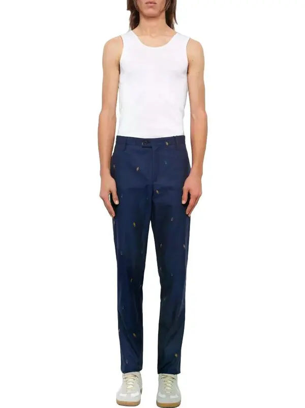 Kenzo Embroidered Motif Trousers - Blue