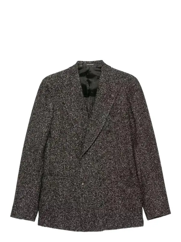 Tagliatore Double-breasted Tweed Jacket - Grey