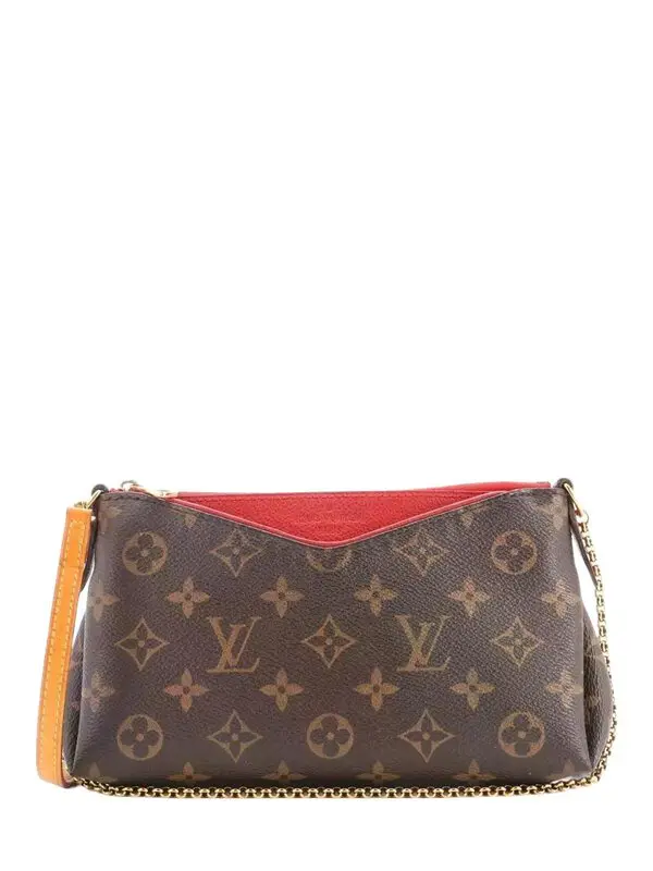 LOUIS VUITTON Pallas Monogram Canvas With Leather Clutch Bag - Red