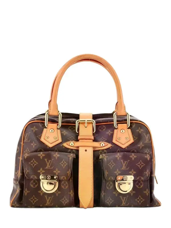 LOUIS VUITTON Manhattan Handbag Monogram Canvas Gm Satchel - Brown