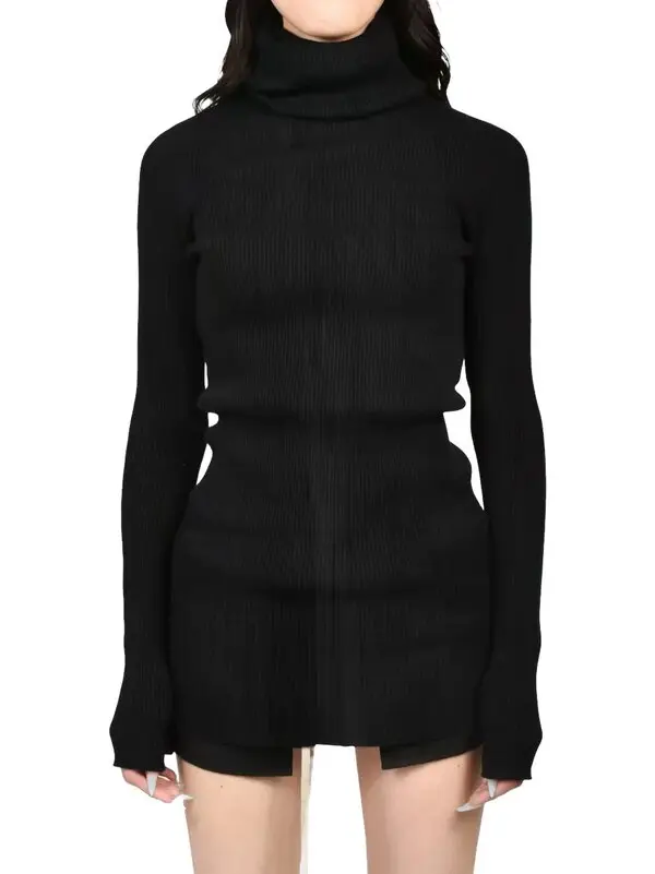 Rick Owens Ribbed-knit Roll-neck Sweater - Black