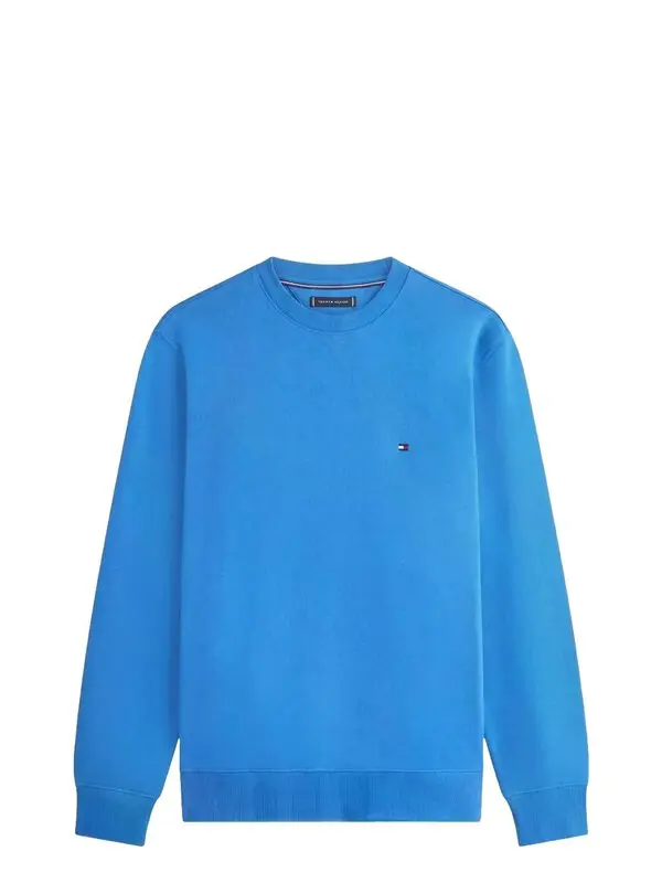Tommy Hilfiger Terry Embroidered-logo Crew-neck Sweater - Blue