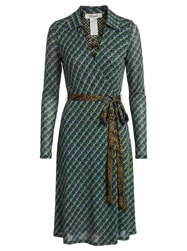 Diane Von Furstenberg Phoenix Reversible Wrap Midi Dress - Blue