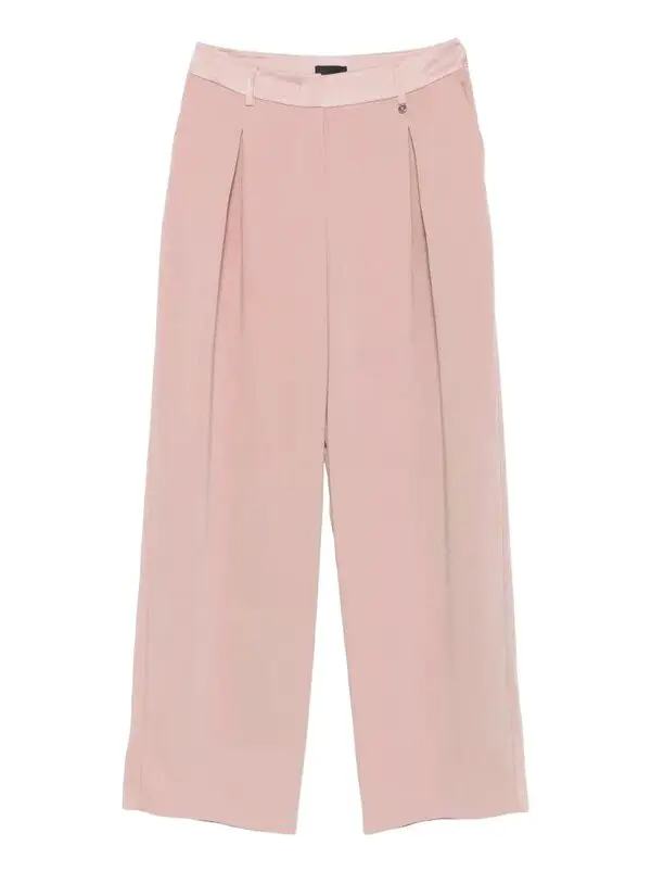 Liu Jo Pleated Satin-trim Trousers - Pink