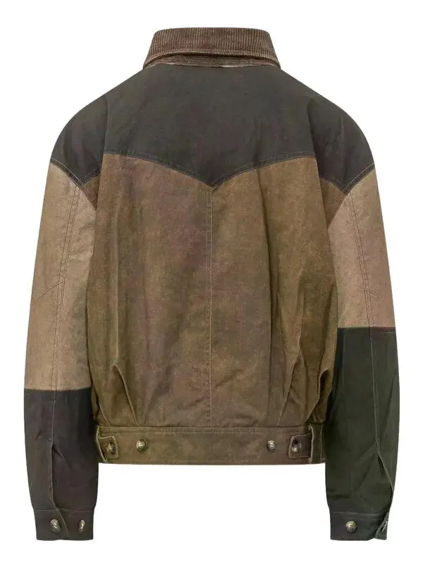MARANT ETOILE Patchwork Buckle-collar Jacket - Brown