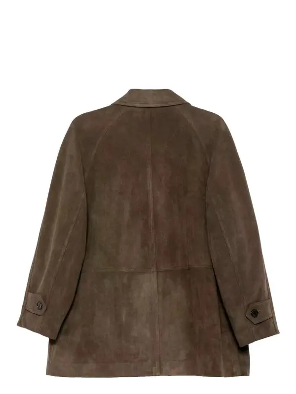 DUNST Raglan-sleeve Button-up Coat - Brown