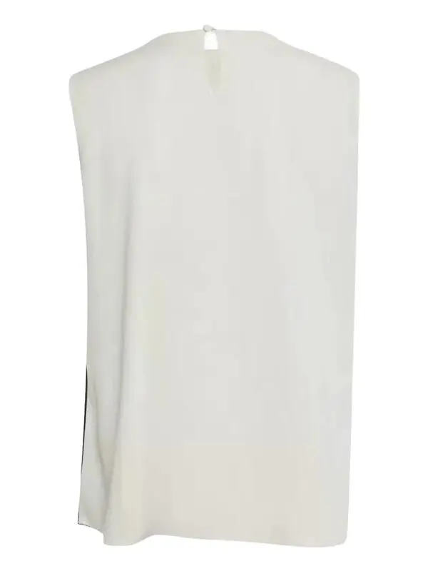 Carolina Herrera Colorblock Crepe Blouse - Black