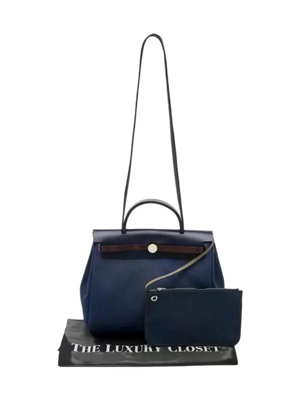 Hermès Herbag Zip Clou De Selle Tote Bag - Blue