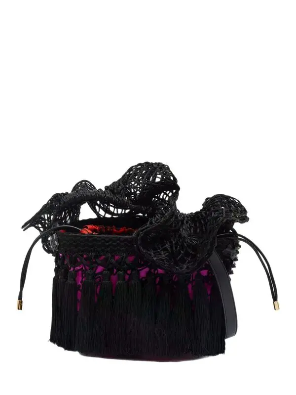 CHRISTIAN LOUBOUTIN Flamencaba Embroidered Bucket Bag - Black