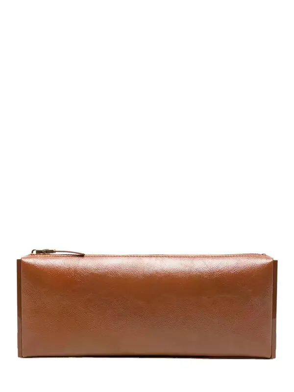 Elisabetta Franchi Crinkled-finish Clutch Bag - Brown