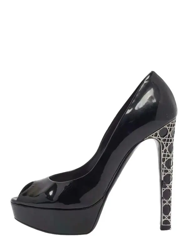 Dior Cannage Peep-toe Pumps - Black