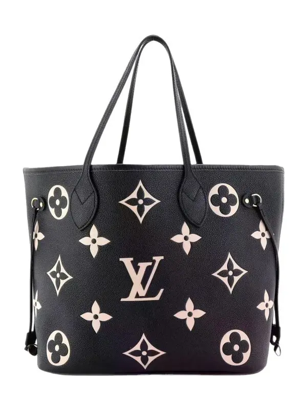LOUIS VUITTON Neverfull Nm Bicolor Monogram Empreinte Giant Mm Tote Bag - Black