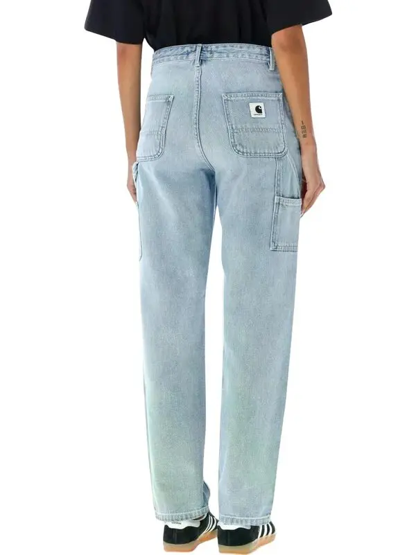 Carhartt Work In Progress Pierce Stone-washed Logo-patch Jeans - Blue