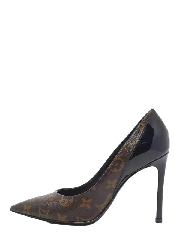LOUIS VUITTON Chérie Monogram Heeled Pumps - Brown