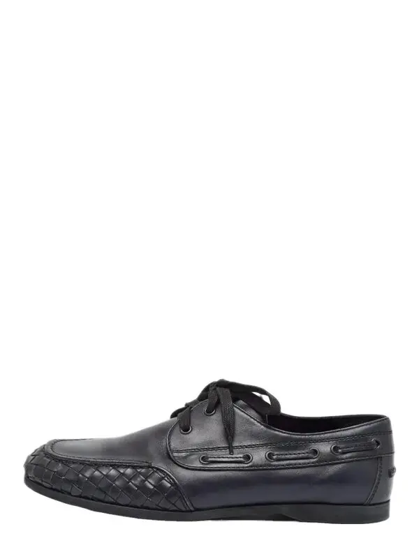 Bottega Veneta Intrecciato Leather Derby Shoes - Blue