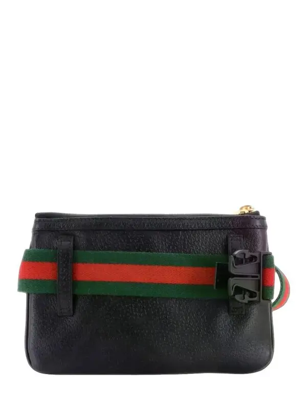Gucci Ophidia Heart Utility Double Leather Belt Bag - Black