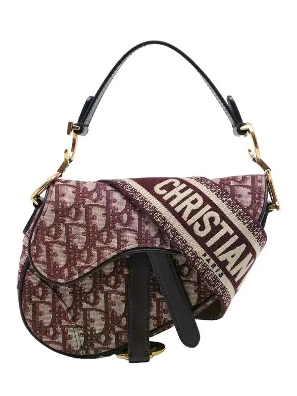 Dior Oblique Canvas Saddle Satchel - Red