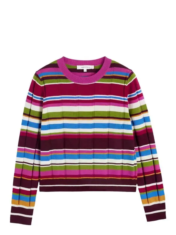 Chinti & Parker Striped Ribbed-knit Sweater - Pink