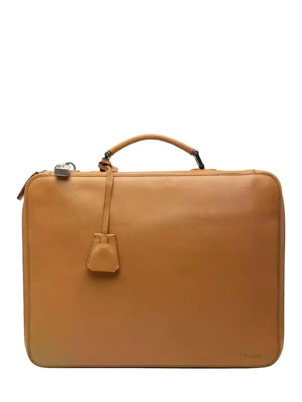 Prada Leather Briefcase - Brown