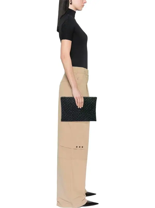 Bottega Veneta Intrecciato Micro Dot Clutch Bag - Black