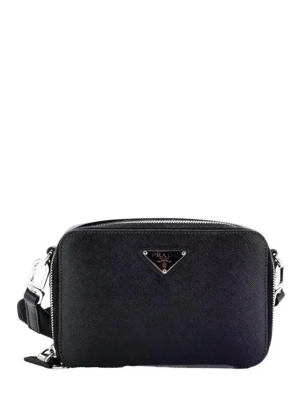 Prada Brique Camera Saffiano Leather Mini Cross Body Bag - Black