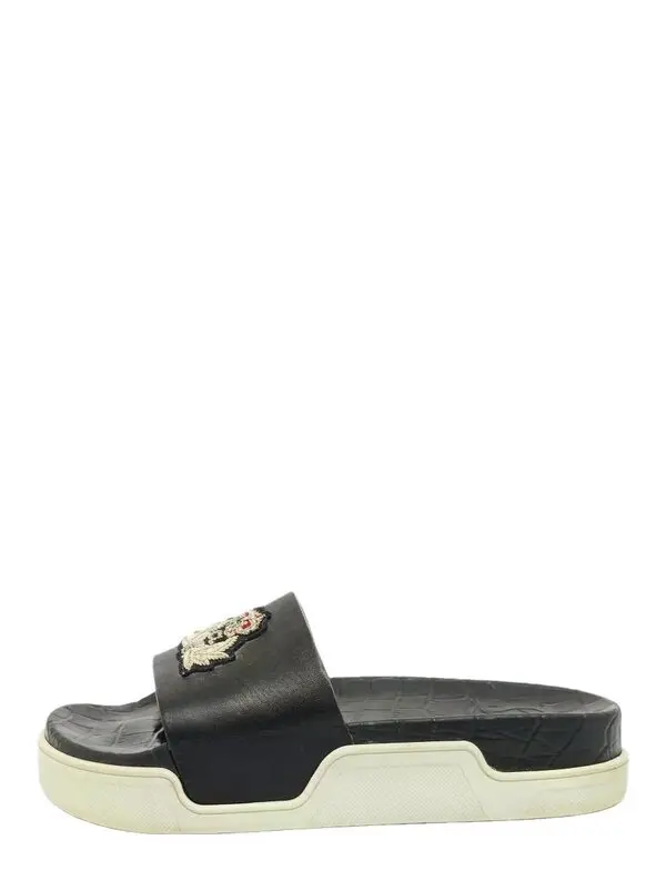 CHRISTIAN LOUBOUTIN Croc-effect Leather Sandals - Black