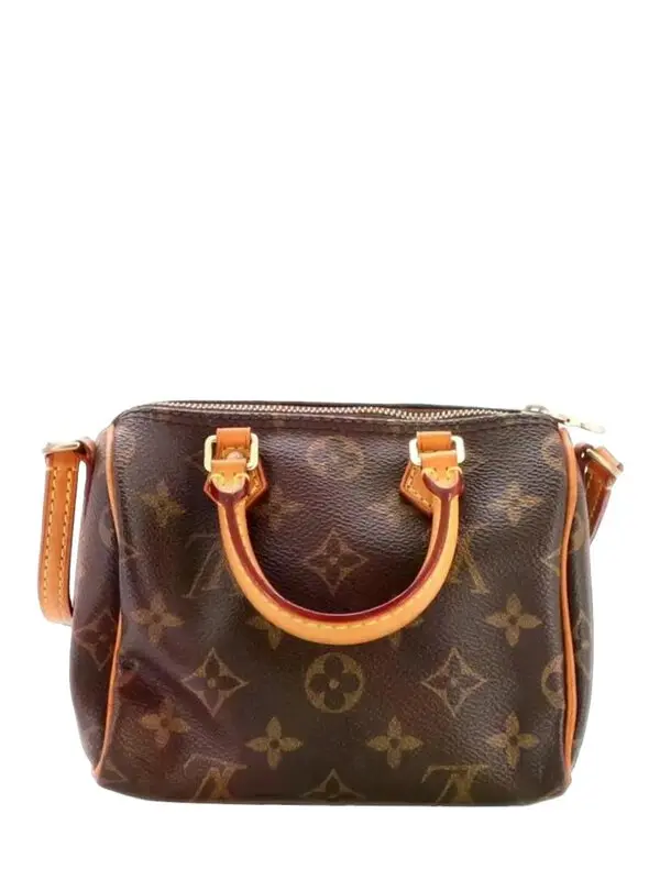 LOUIS VUITTON Speedy Bandouliere Bag Monogram Canvas Nano Crossbody Bag - Brown