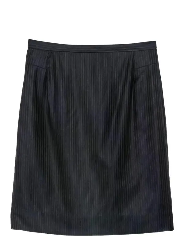 Loro Piana 2000s Pinstripe Skirt - Blue