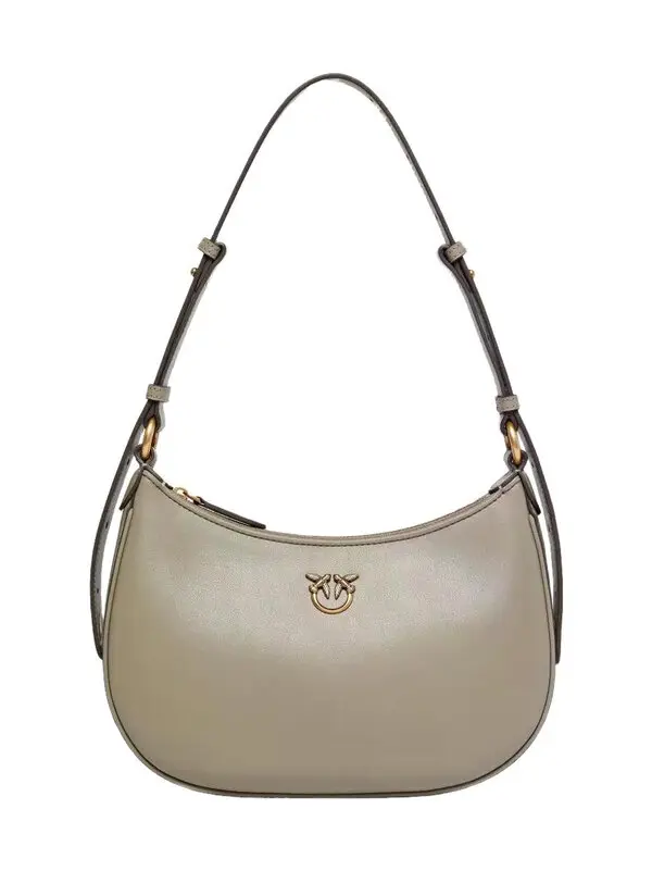 Pinko Leather Half Moon Shoulder Bag - Neutrals