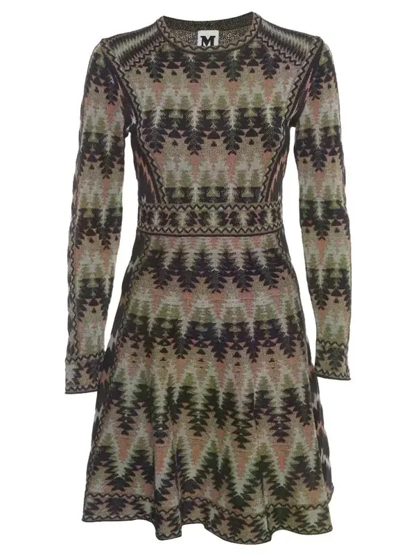 Missoni Geometric-pattern Long-sleeve Mini Dress - Black
