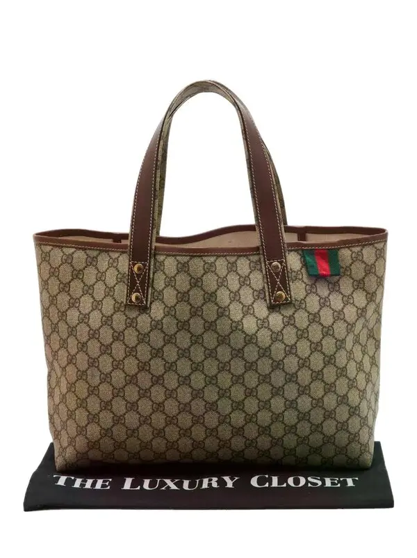 Gucci Gg Supreme Sherry Line Tote Bag - Neutrals