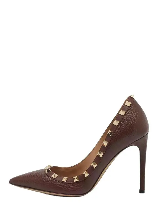 Valentino Garavani Rockstud Pointed-toe Pumps - Brown