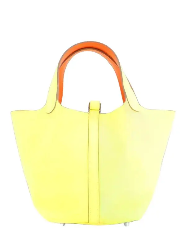 Hermès Clemence Pm Eclat Picotin Lock Tote Bag - Orange