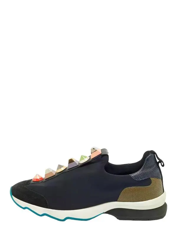 Fendi Stud-embellished Slip-on Sneakers - Black
