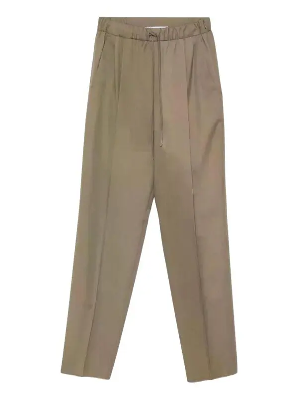 Max Mara Virgin Wool Drawstring Trousers - Brown