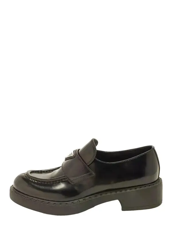 Prada Brushed Leather Chunky Loafers - Black