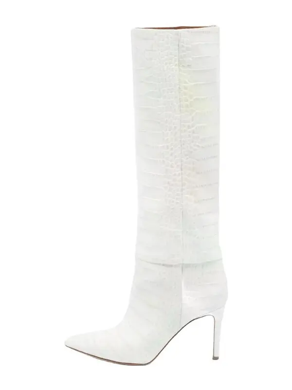 Paris Texas Leather Knee-length Boots - White