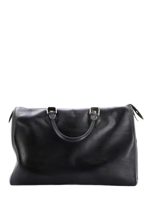 LOUIS VUITTON Speedy Handbag Epi Leather Satchel - Black