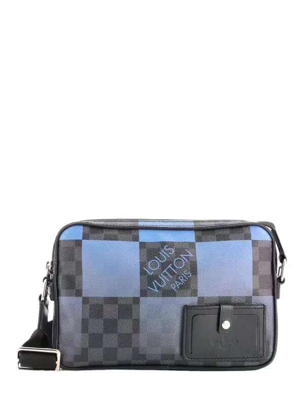 LOUIS VUITTON Limited Edition Damier Graphite Giant Alpha Messenger Bag - Blue