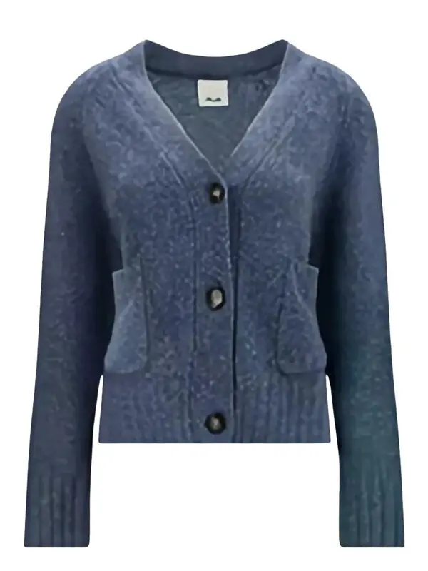 ALLUDE Cashmere V-neck Cardigan - Blue