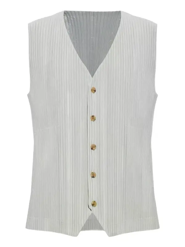 Issey Miyake Pleated Waistcoat - Grey
