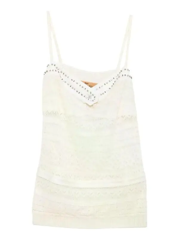 John Galliano Stud-embellished Camisole Top - Neutrals